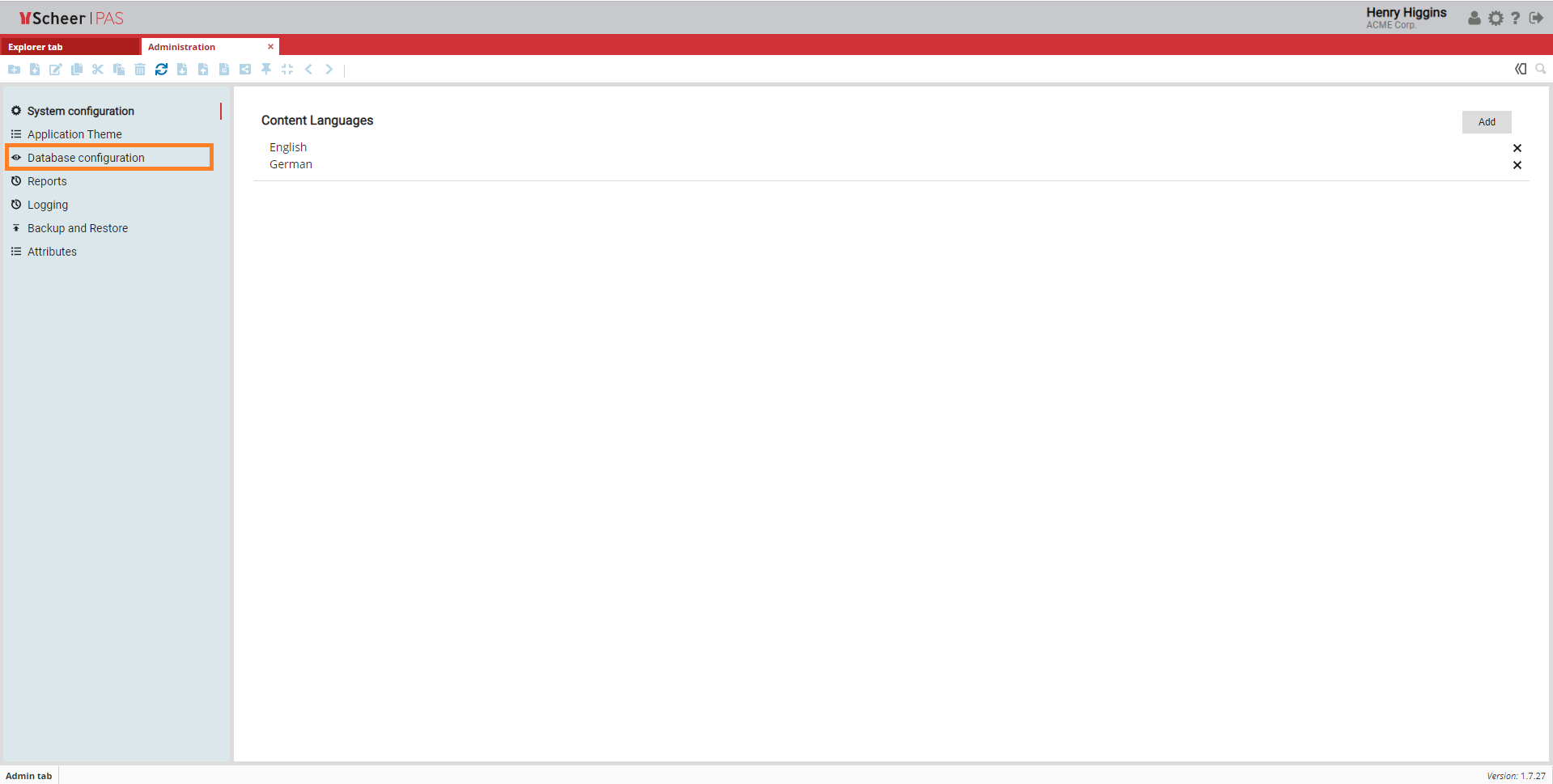 Database Configuration